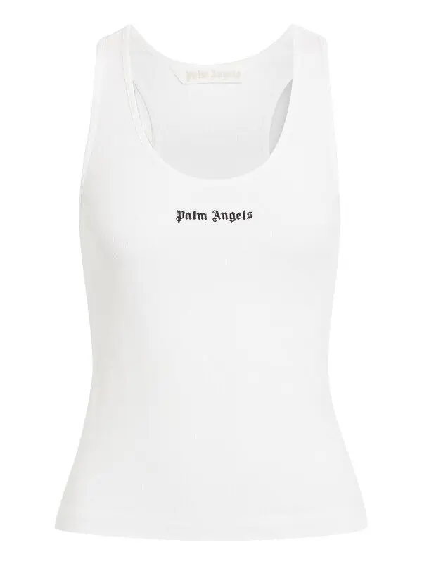 Palm Angels Embroidered Cotton-blend Jersey Tank - White