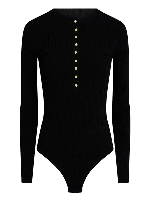 Sandro Ribbed-knit Bodysuit - Black