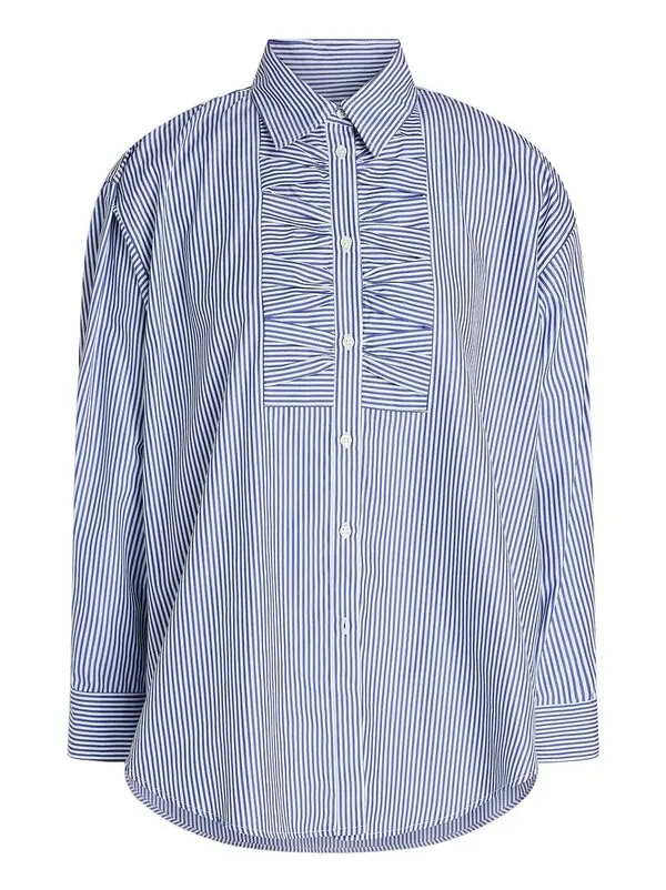 Sandro Striped Cotton-poplin Shirt - Blue
