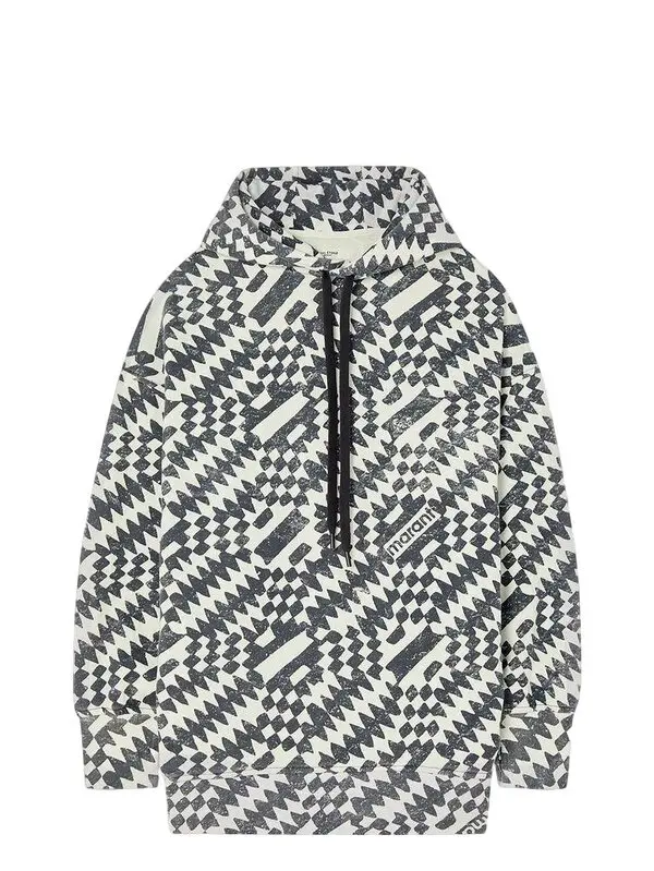 MARANT ETOILE Maldy Oversized Printed Hoodie - Charcoal