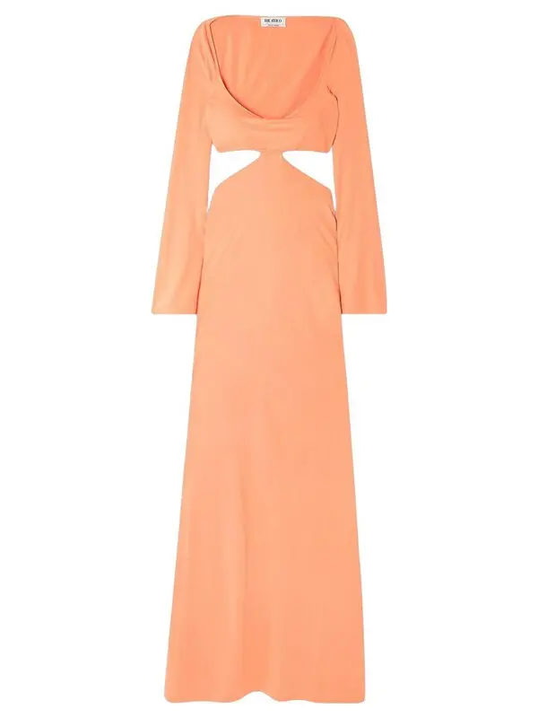 Attico Leslie Cutout Jersey Maxi Dress - Peach