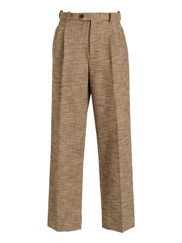 Sandro Houndstooth Tweed Straight-leg Pants - Light Brown