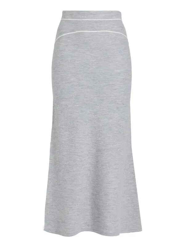 Sandro Wool Maxi Skirt - Light Gray
