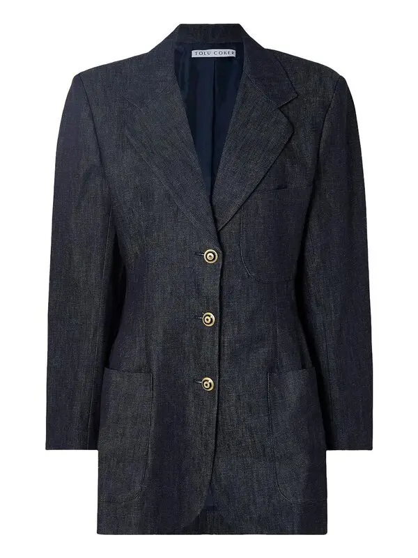 TOLU COKER Denim Blazer - Dark Denim