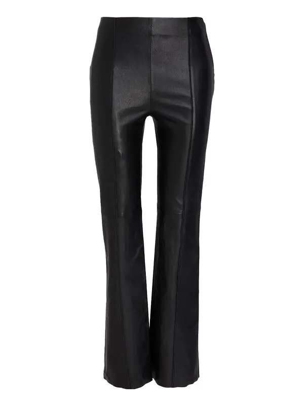 Maje Leather Bootcut Pants - Black