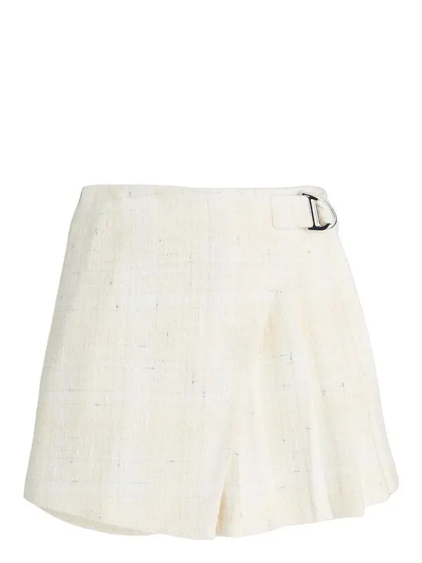 Maje Metallic Tweed High-rise Shorts - Ivory