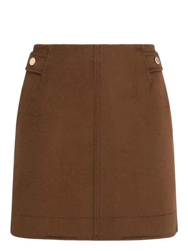 Sandro Brushed Wool-felt Mini Skirt - Brown