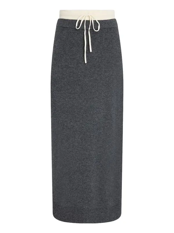 Sandro Wool And Cashmere-blend Midi Skirt - Dark Gray