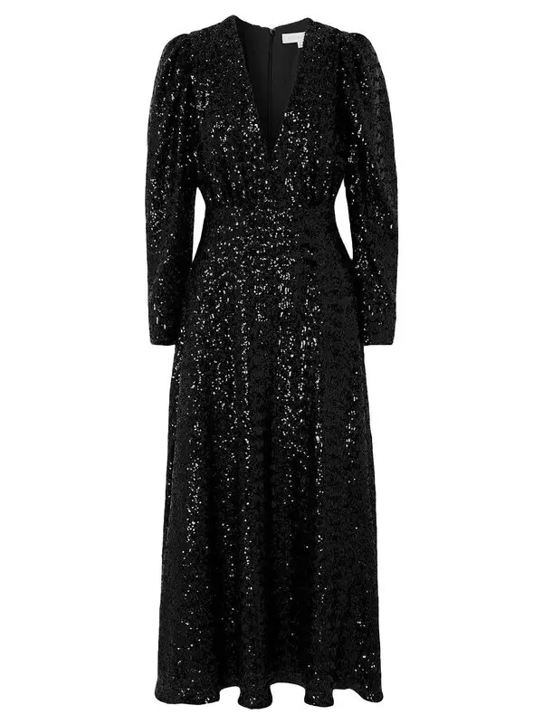 Borgo De Nor Bernadette Sequined Crepe Maxi Dress - Black