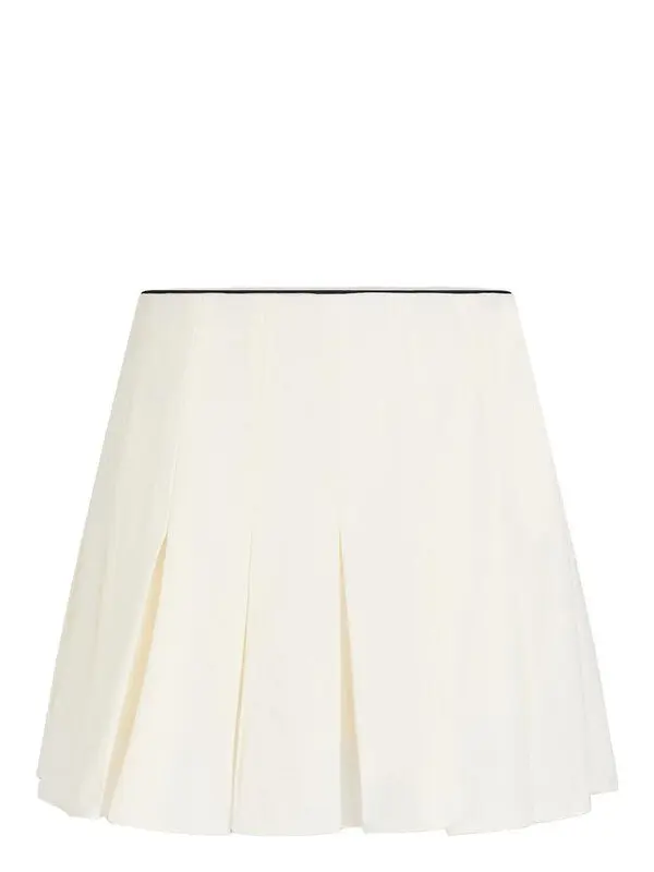 Maje Pleated Jersey Mini Skirt - Ivory