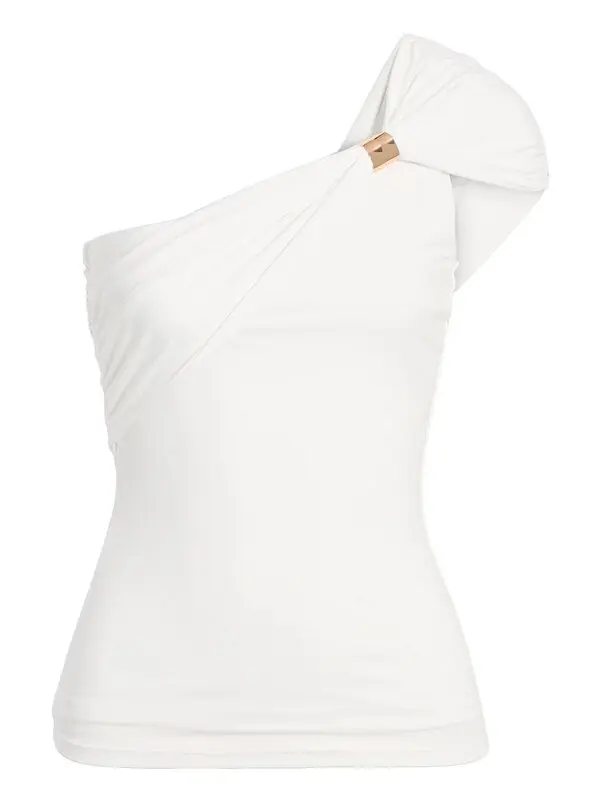 Herve Leger Sofia One-shoulder Embellished Top - White