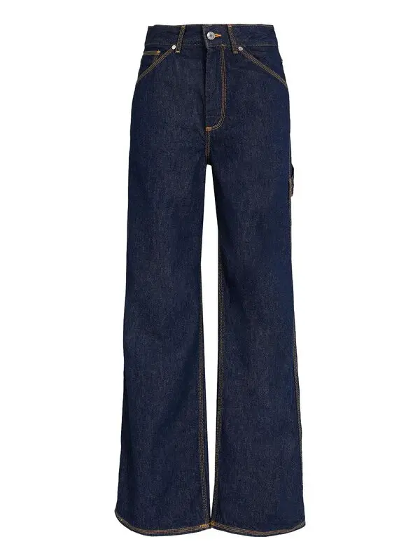 Sandro High-rise Wide-leg Jeans - Dark Denim