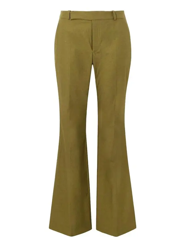 LUDOVIC DE SAINT SERNIN Flared Cotton-twill Pants - Army Green