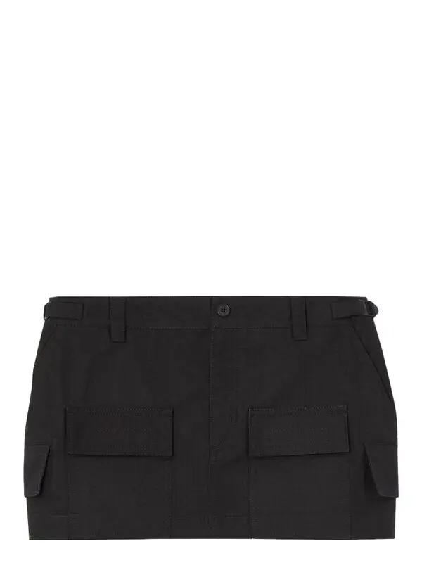 Wardrobe.NYC Cotton Ripstop Mini Skirt - Black