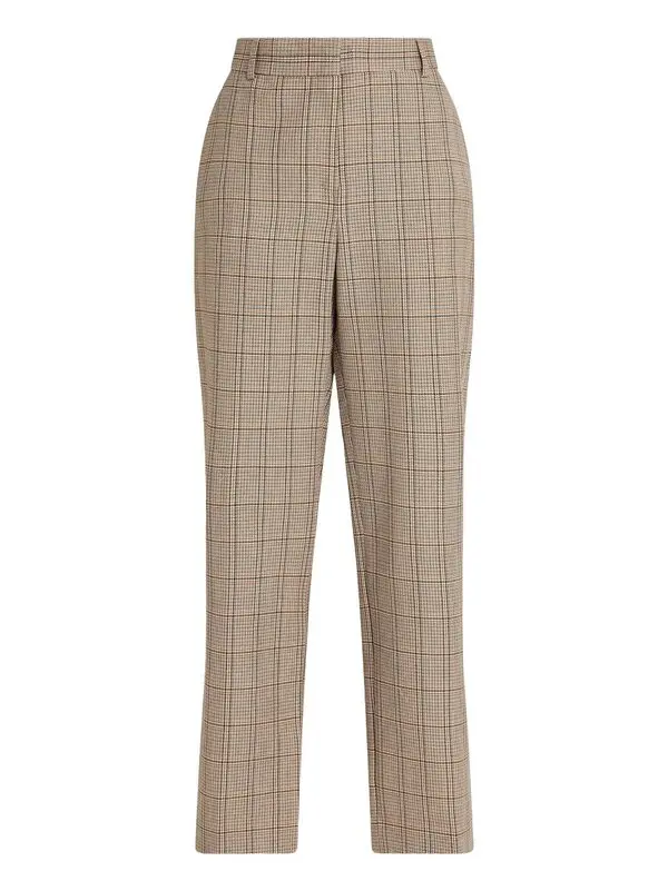 TOTEME Houndstooth Wool-tweed Wide-leg Pants - Light Brown