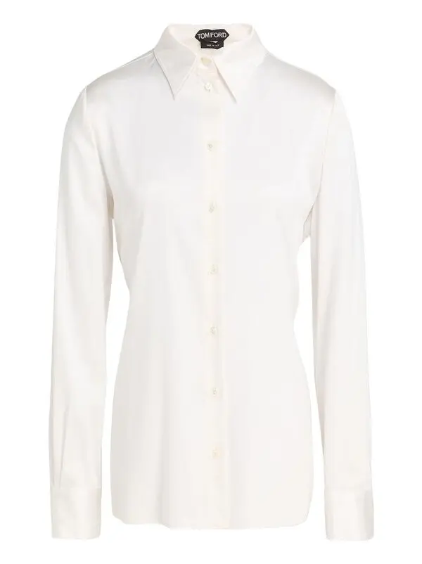 TOM FORD Stretch-silk Satin Shirt - White