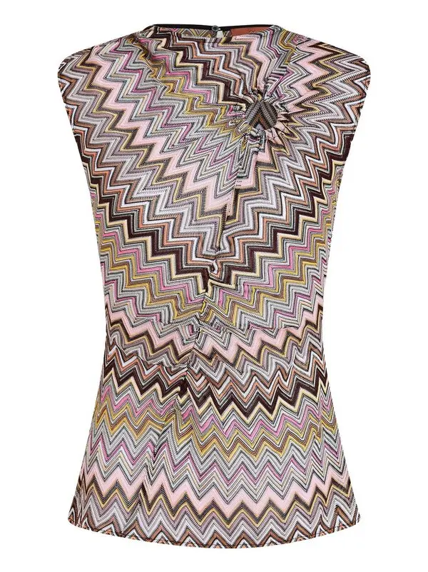 Missoni Cutout Crochet-knit Top - Chocolate