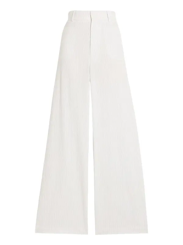 FRAME Le Slim Palazzo Striped Seersucker Wide-leg Pants - White