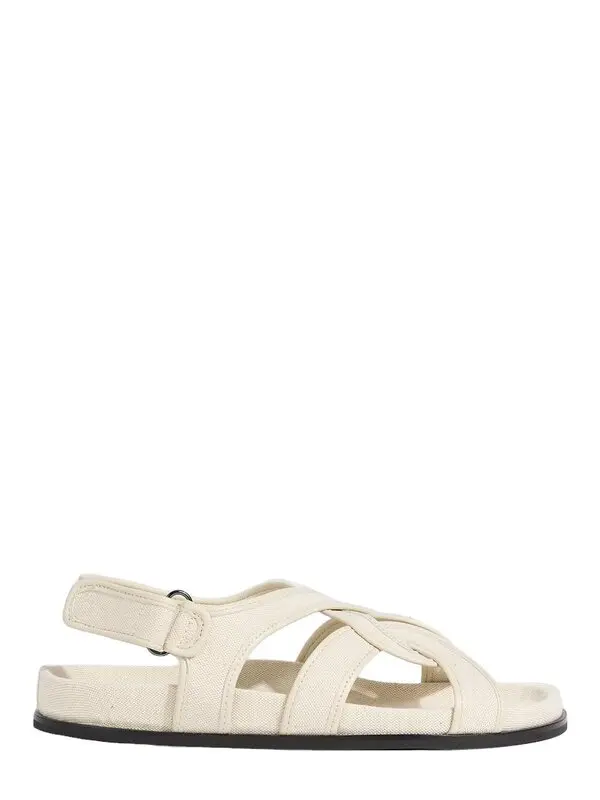 TOTEME Canvas Slingback Sandals - Ecru