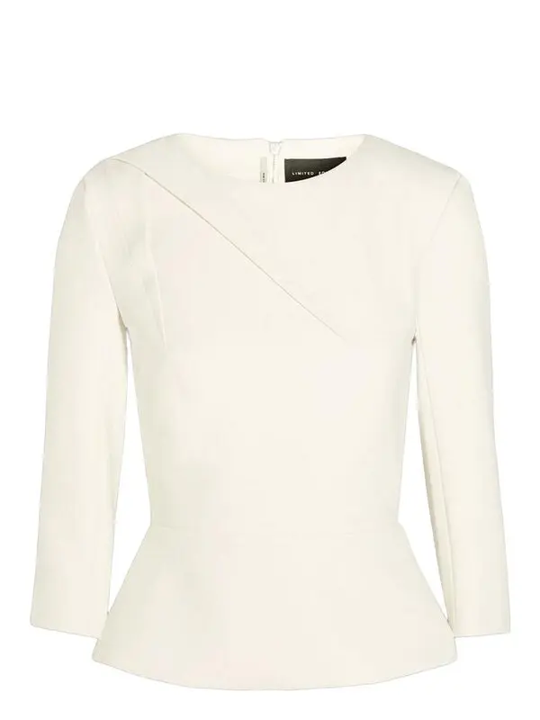 Roland Mouret Carron Fluted Crepe Top - Ecru