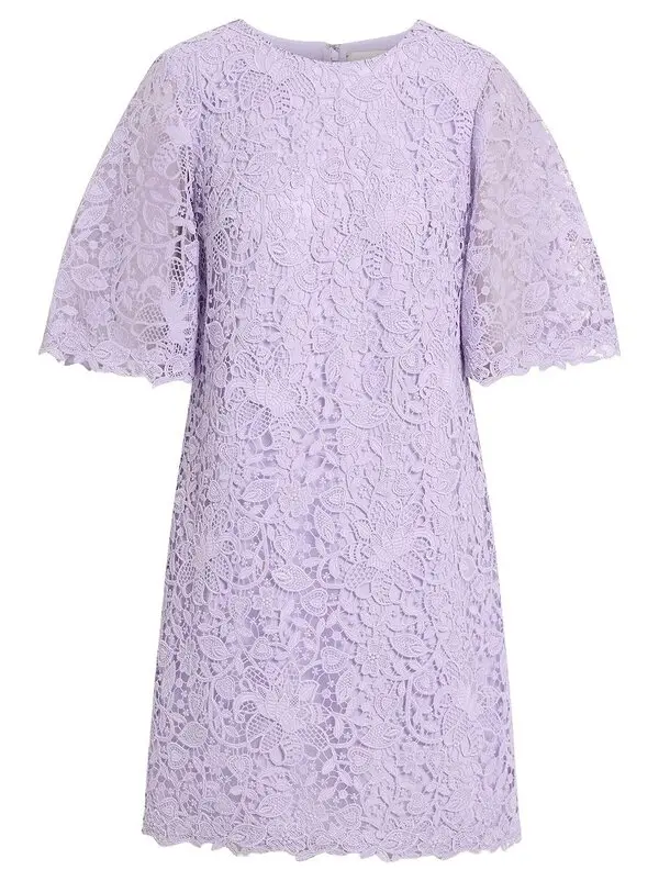 Carolina Herrera Guipure Lace Mini Dress - Lilac