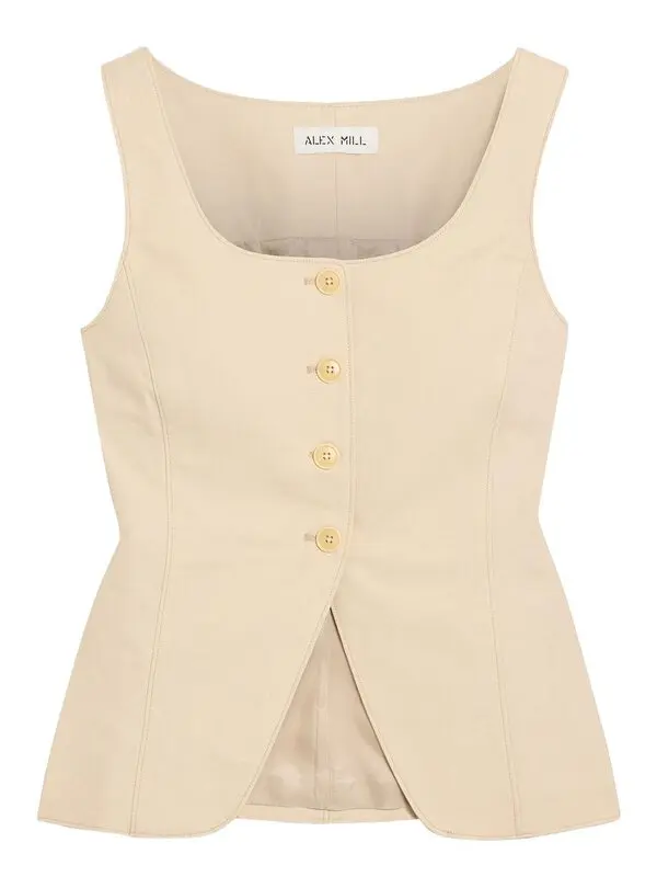 ALEX MILL Linen And Cotton-blend Vest - Beige