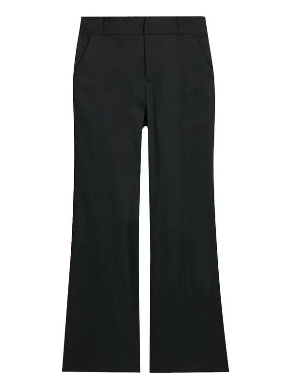 Alice + Olivia Quinn Flared Linen-blend Pants - Black
