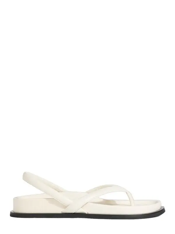 ST. AGNI Leather Slingback Sandals - Off-white