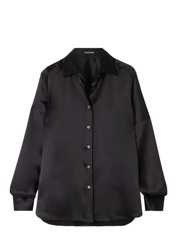 TOM FORD Silk-satin Shirt - Black