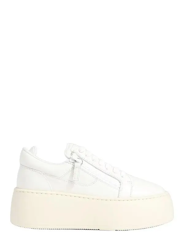 GIUSEPPE ZANOTTI Leather Platform Sneakers - White
