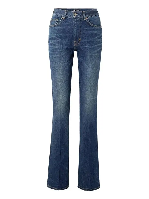 TOM FORD High-rise Flared Jeans - Dark Denim