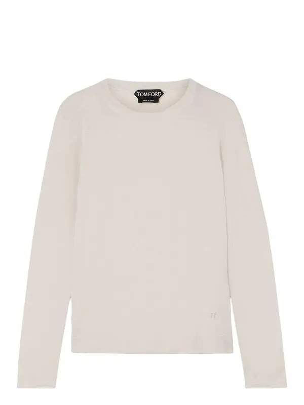 TOM FORD Cashmere And Silk-blend Sweater - Off-white