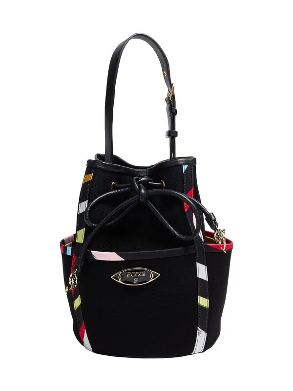 Emilio Pucci Printed Bucket Bag - Black