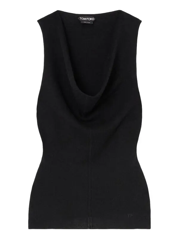 TOM FORD Draped Wool Tank - Black