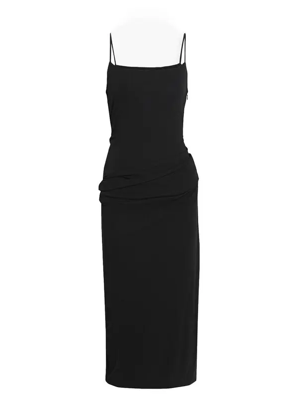 Proenza Schouler Blaire Gathered Jersey Midi Dress - Black