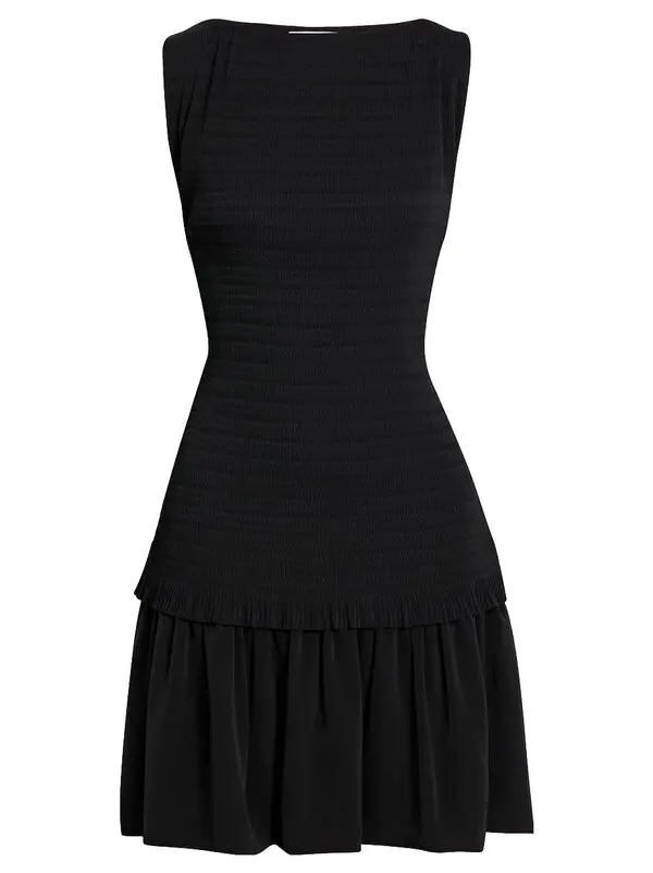Proenza Schouler Martine Convertible Plissé-crepe Mini Dress - Black