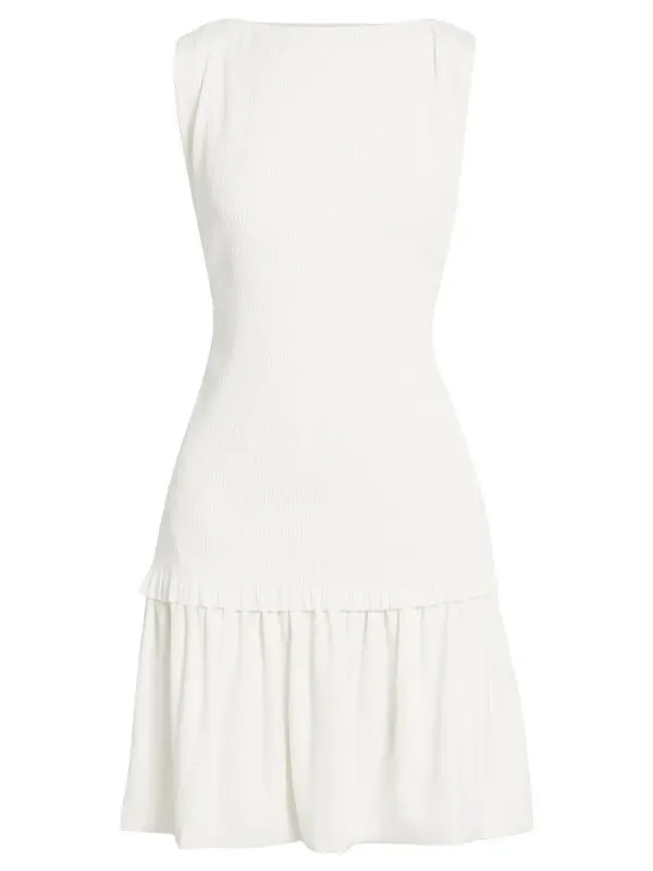 Proenza Schouler Martine Convertible Plissé-crepe Mini Dress - White