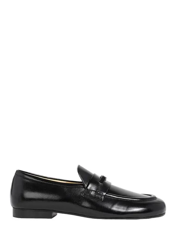 Proenza Schouler Mini Monogram Glossed-leather Loafers - Black