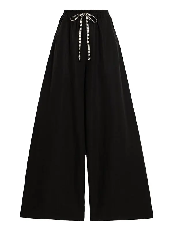 LEMLEM Linen And Tencel™-blend Wide-leg Pants - Black