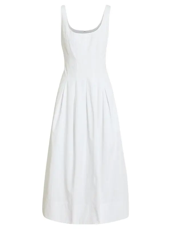 Proenza Schouler Shelby Pleated Cotton-poplin Midi Dress - White