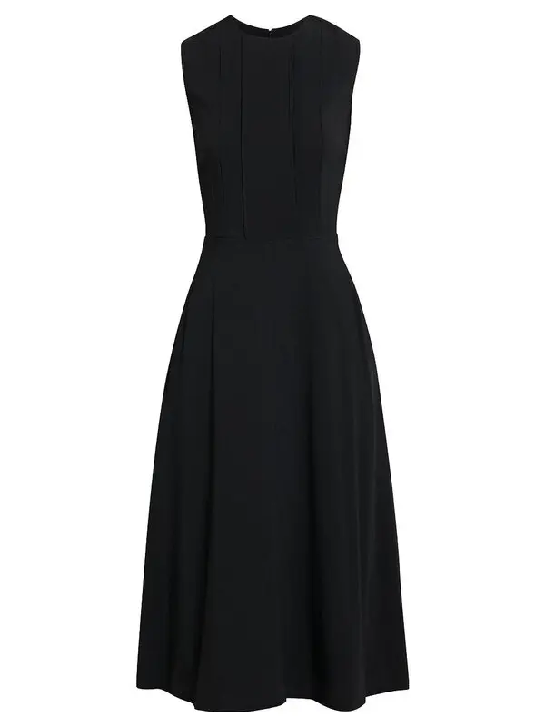 Another Tomorrow Crepe Midi Dress - Black