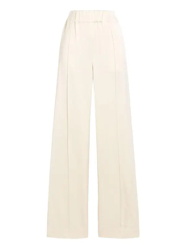 Another Tomorrow Satin Straight-leg Pants - Ivory