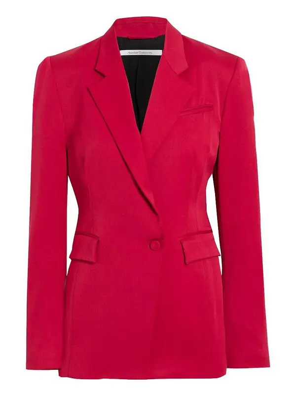 Another Tomorrow Wool-blend Blazer - Crimson