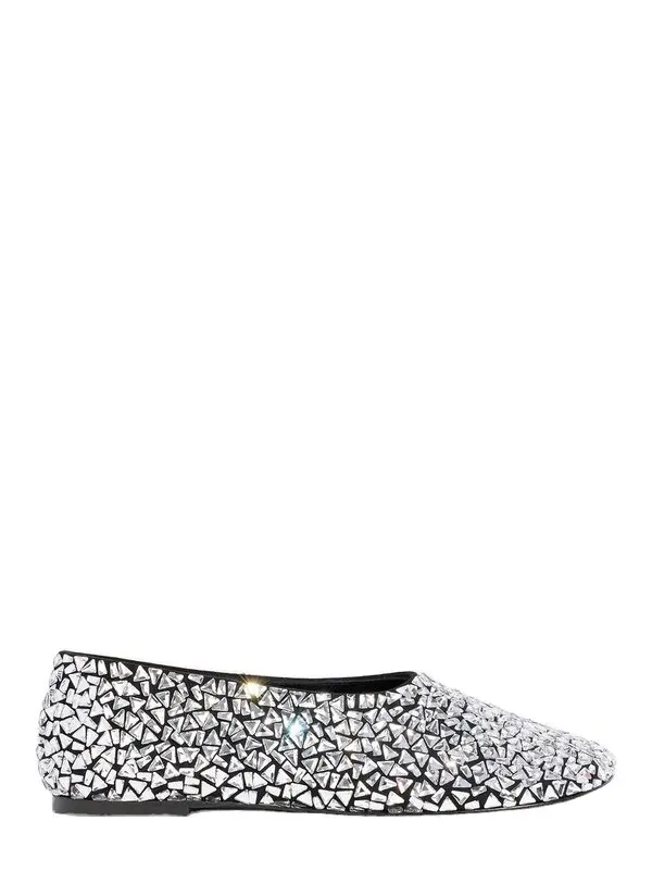 Proenza Schouler Giove Crystal-embellished Leather Ballet Flats - Black