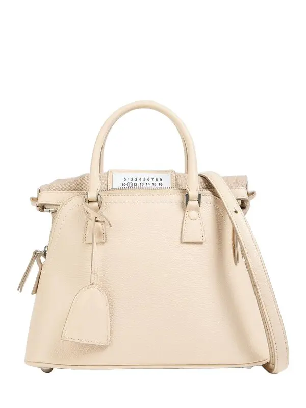 MAISON MARGIELA 5ac Classique Pebbled-leather Tote - Cream