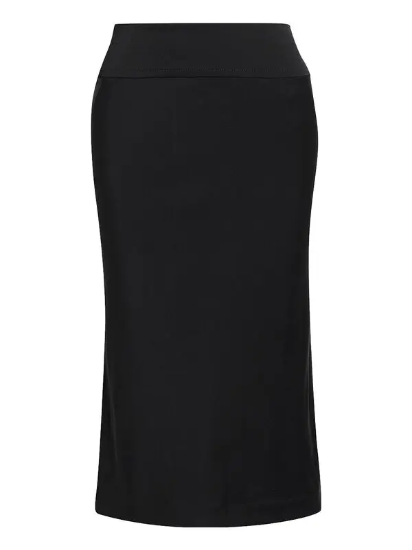 Another Tomorrow Satin-crepe Midi Skirt - Black