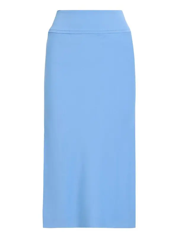 Another Tomorrow Satin-crepe Midi Skirt - Light Blue