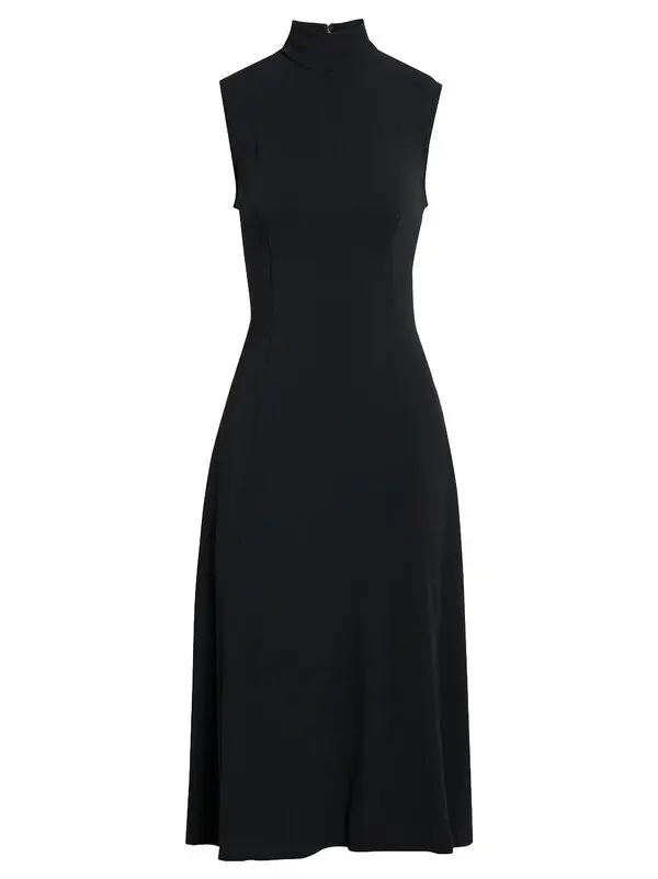 Another Tomorrow Crepe Midi Dress - Black