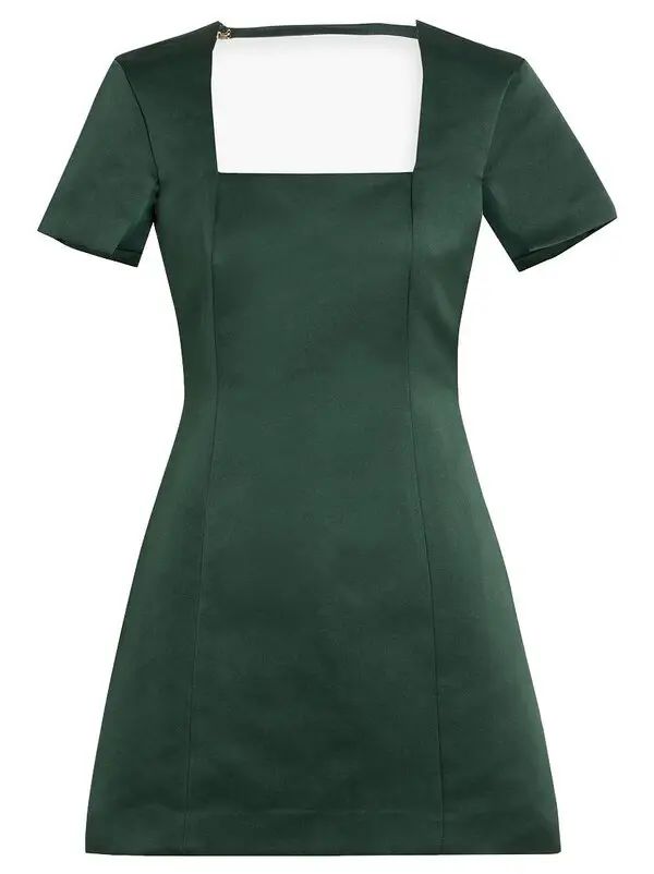 Cult Gaia Lisa Open-back Satin-crepe Mini Dress - Emerald