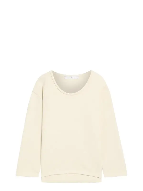 Another Tomorrow Cotton And Lyocell-blend Terry Sweatshirt - Ecru